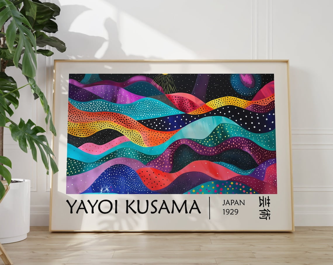 Yayoi Kusama Poster - Colorful Japandi Wall Art As Yayoi Kusama Print ...