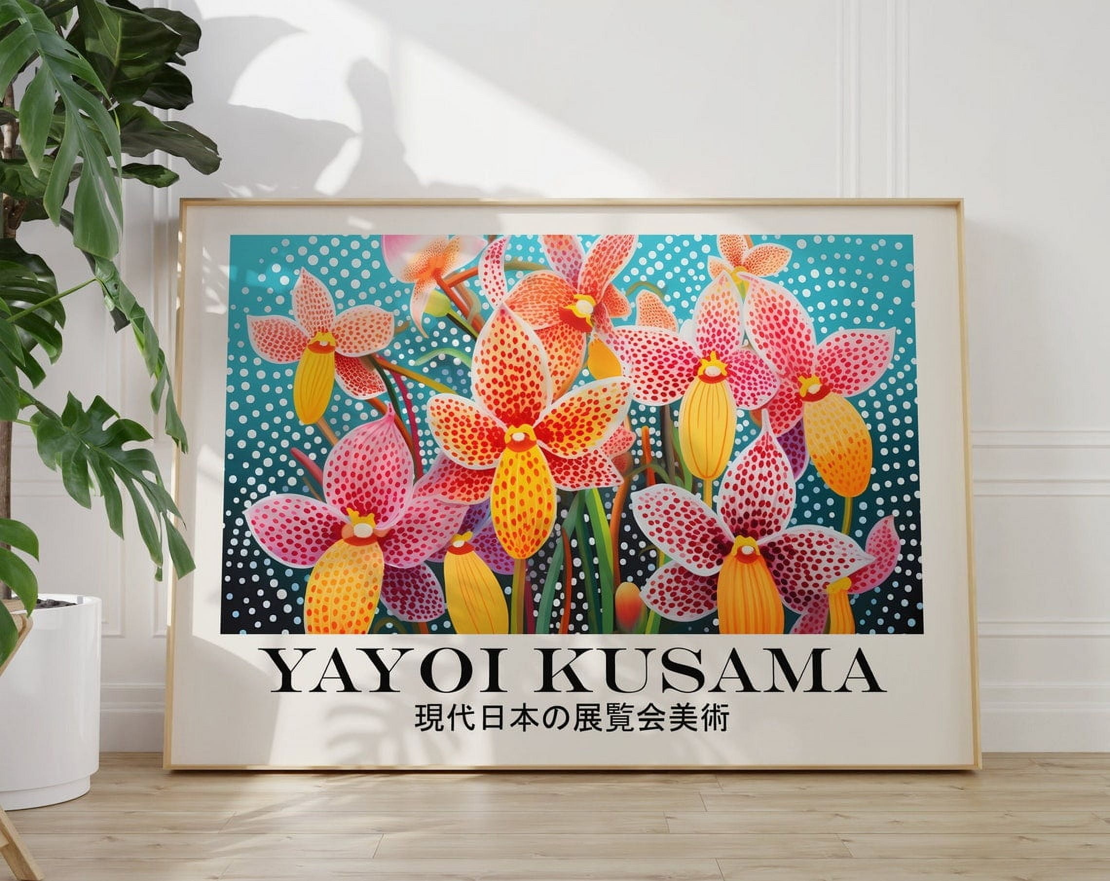 Yayoi Kusama Poster - Flowers - Colorful Floral Art In Japandi Wall Art ...