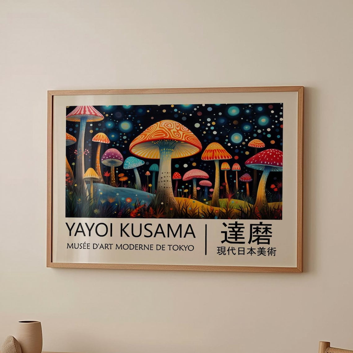 Yayoi Kusama Poster - Japandi Mushroom Wall Art As Yayoi Kusama Print ...