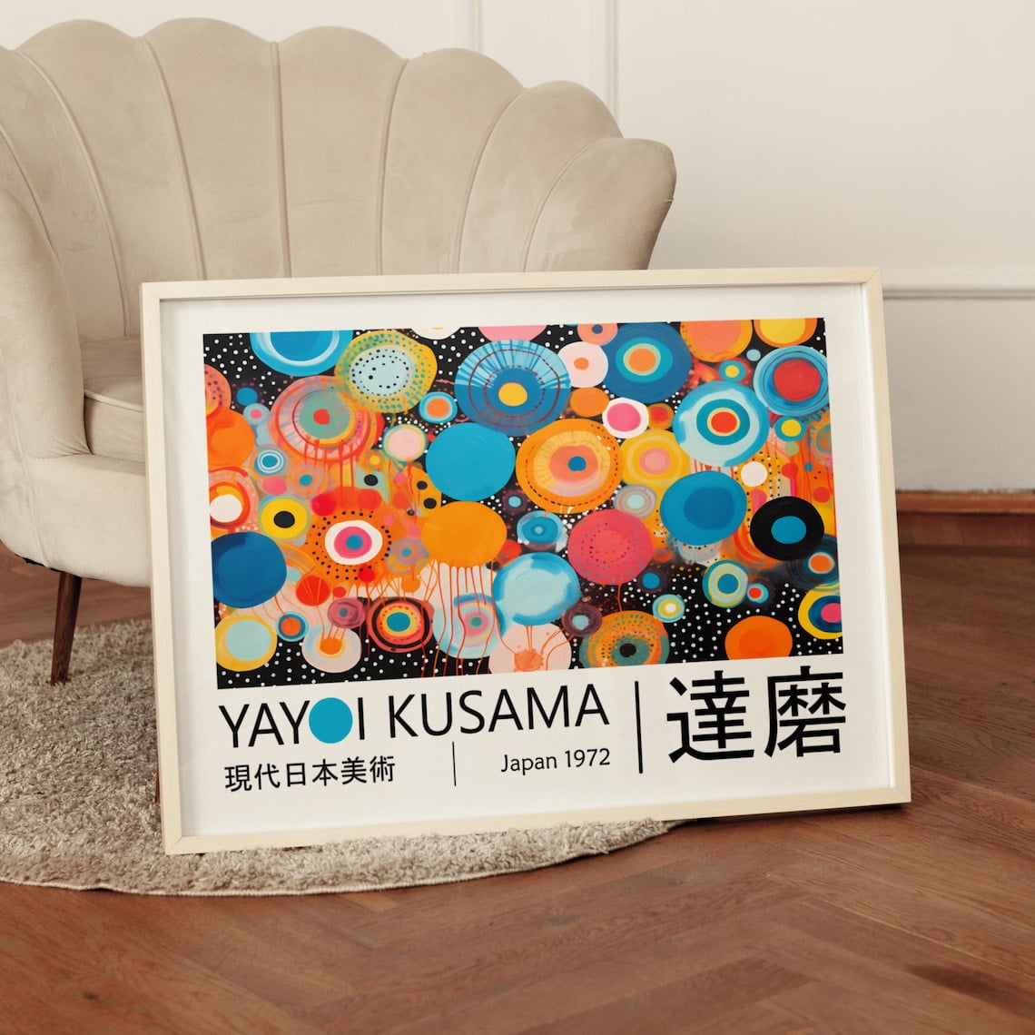 Yayoi Kusama Poster - Pattern, Japandi Gallery Wall Art As Yayoi Kusama ...