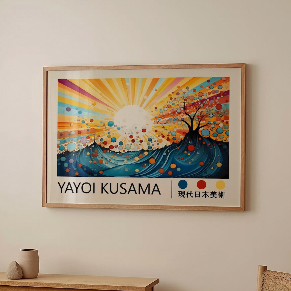 Yayoi Kusama Poster - Sun, Japandi Gallery Wall Art As Yayoi Kusama ...