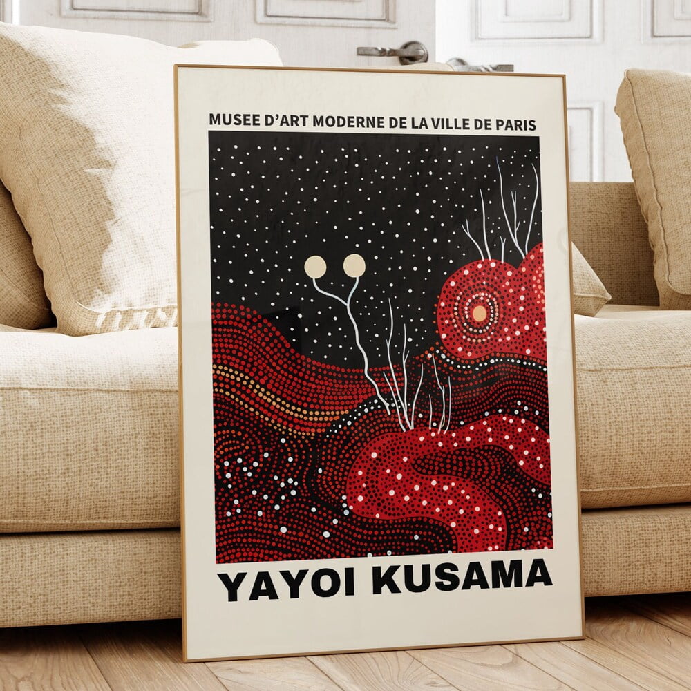 Yayoi Kusama Print, Abstract Yayoi Kusama Poster As Japanese Wall Art ...