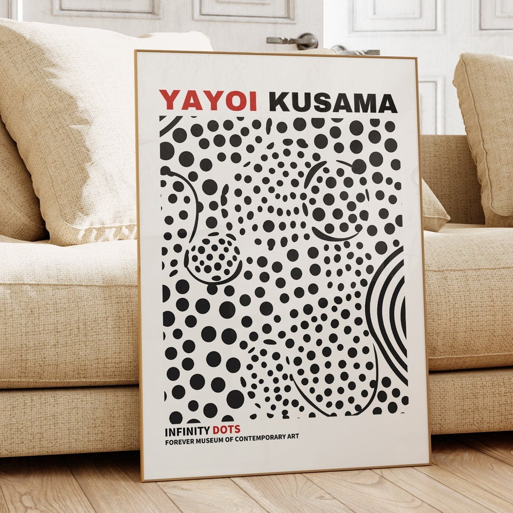 Yayoi Kusama Print, Abstract Yayoi Kusama Poster As Japanese Wall Art ...