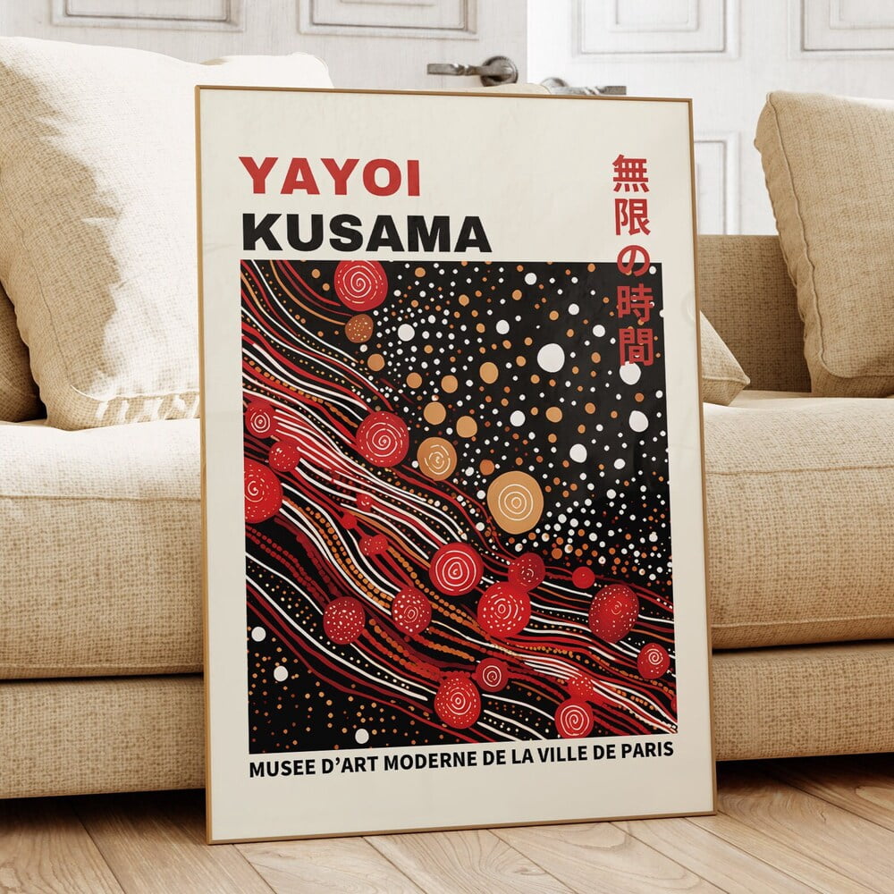 Yayoi Kusama Print, Abstract Yayoi Kusama Poster As Japanese Wall Art ...