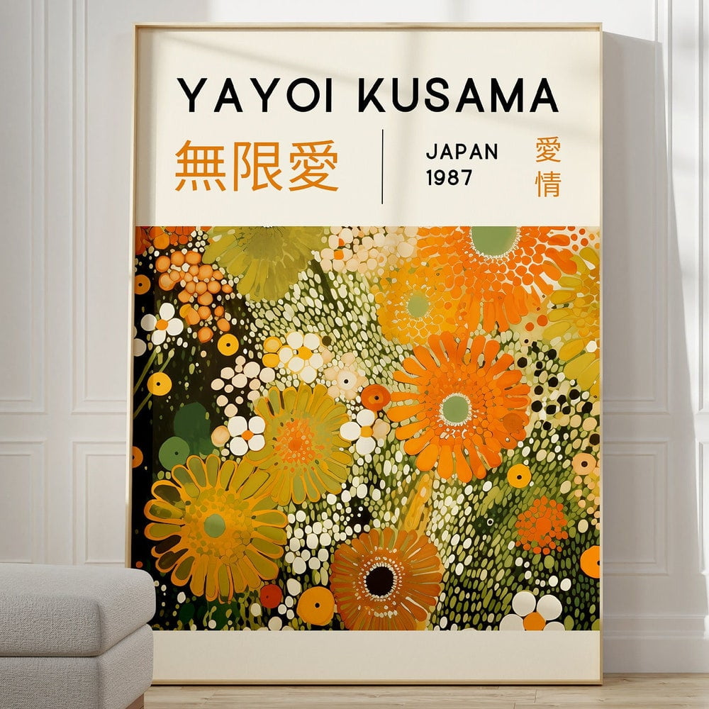 Yayoi Kusama Print, Japanese Wall Art, Home Wall Decor As Abstract ...