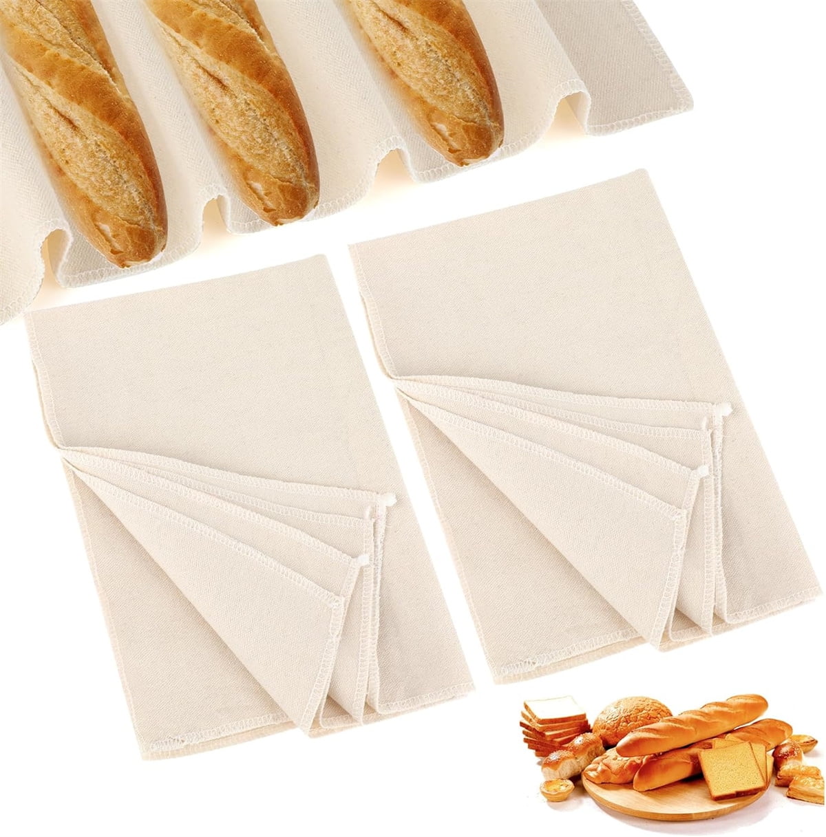 Yayun 2Pcs Bread Proofing Cloth, 35.4x26 Inch Cotton Baking Bread Cloth ...