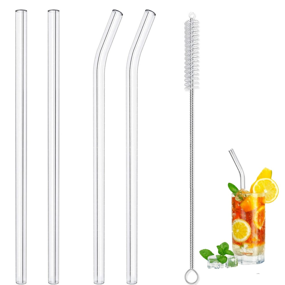 Yayun Reusable Clear Glass Straw, Durable Glass Straws ,Drinking Straws ...