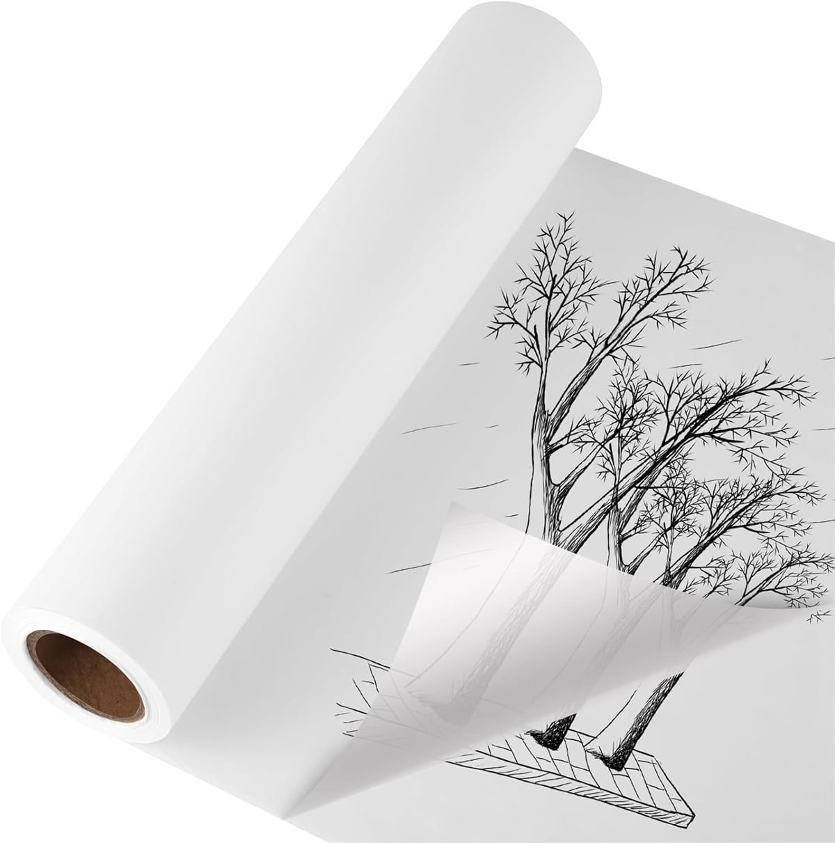 Yayun White Tracing Paper, 12" x 25 Yards Tracing Paper Roll, White Translucent Tracing Paper ...
