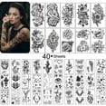 Yazhiji Waterproof Temporary Tattoos, 40 Sheets Floral Mix Style, Faux ...