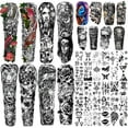 Yazhiji Waterproof Temporary Tattoos 46 Sheets Full And Half Arm Large
