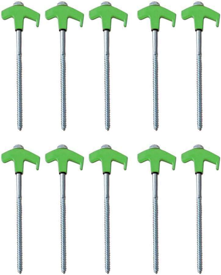 Yazoeiaing 10PCS Screw in Tent Stakes Heavy Duty, Ground Anchors Screw ...
