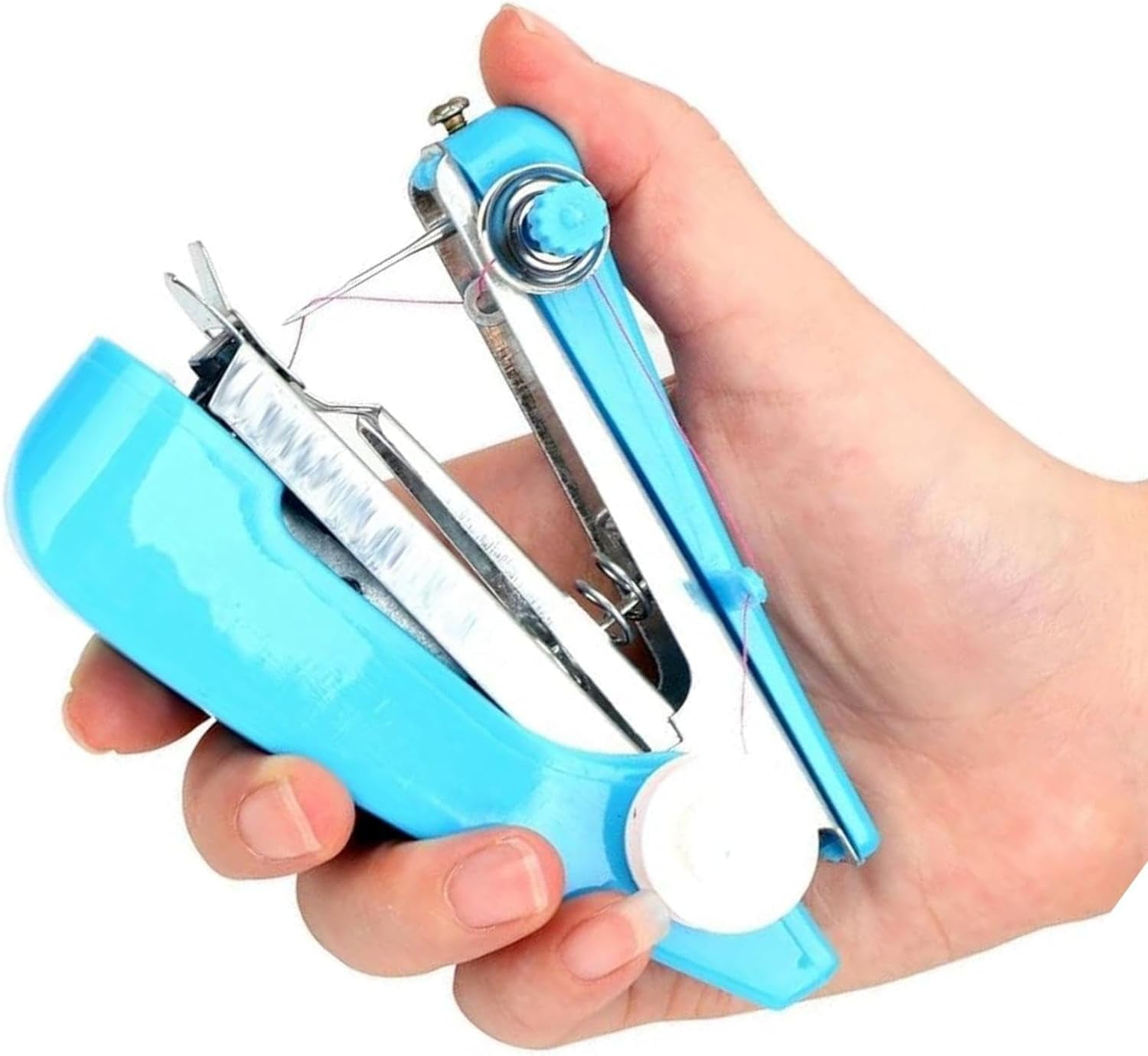 Yazoeiaing Blue Handheld Sewing Machine - Portable Mini Manual Sewing ...