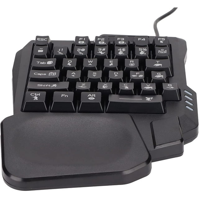 Yazoeiaing One Handed Gaming Keyboard, Three Colors Backlight Wide Palm ...