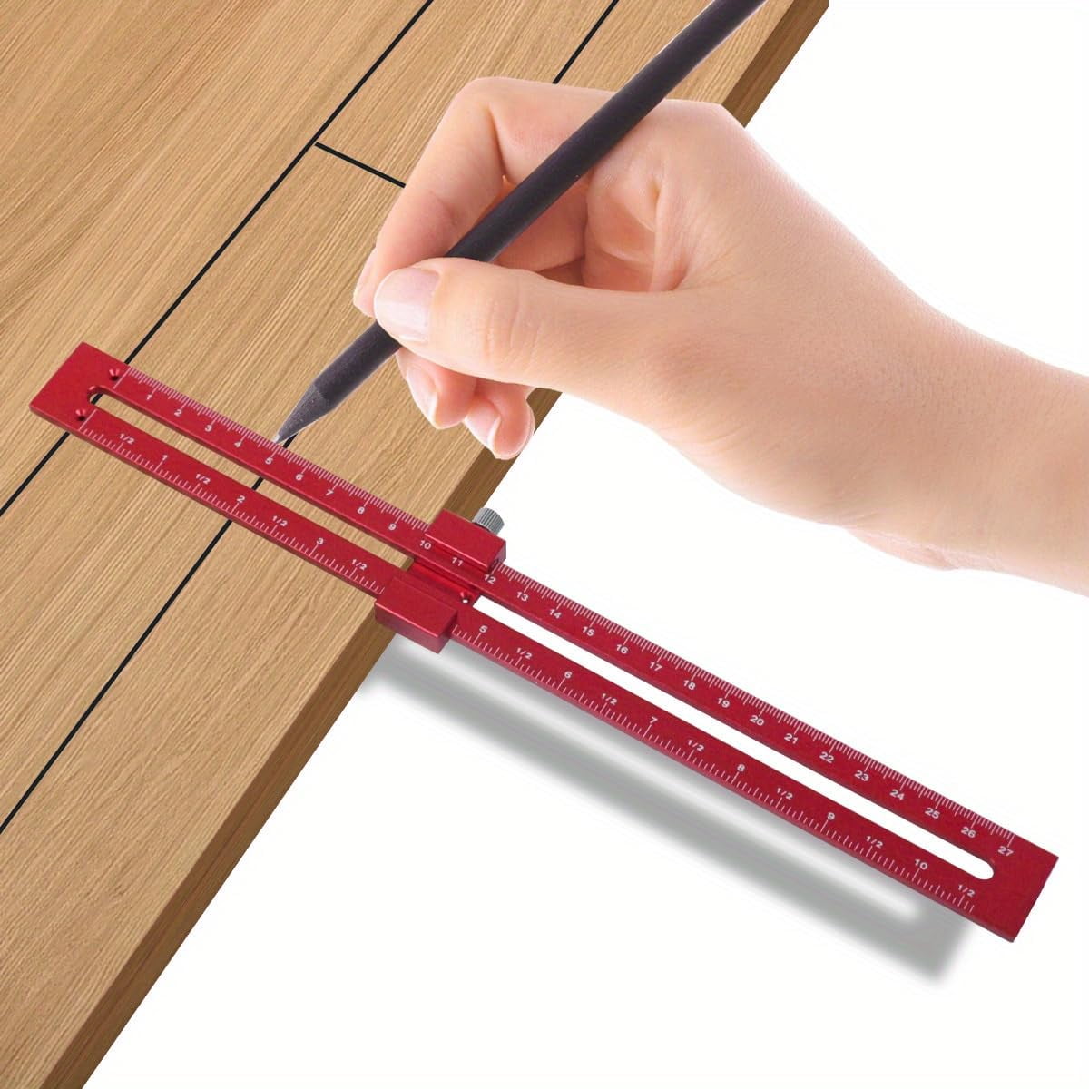Yazoeiaing Woodworking Metric/Inch Pocket Ruler with Circular Drawing ...