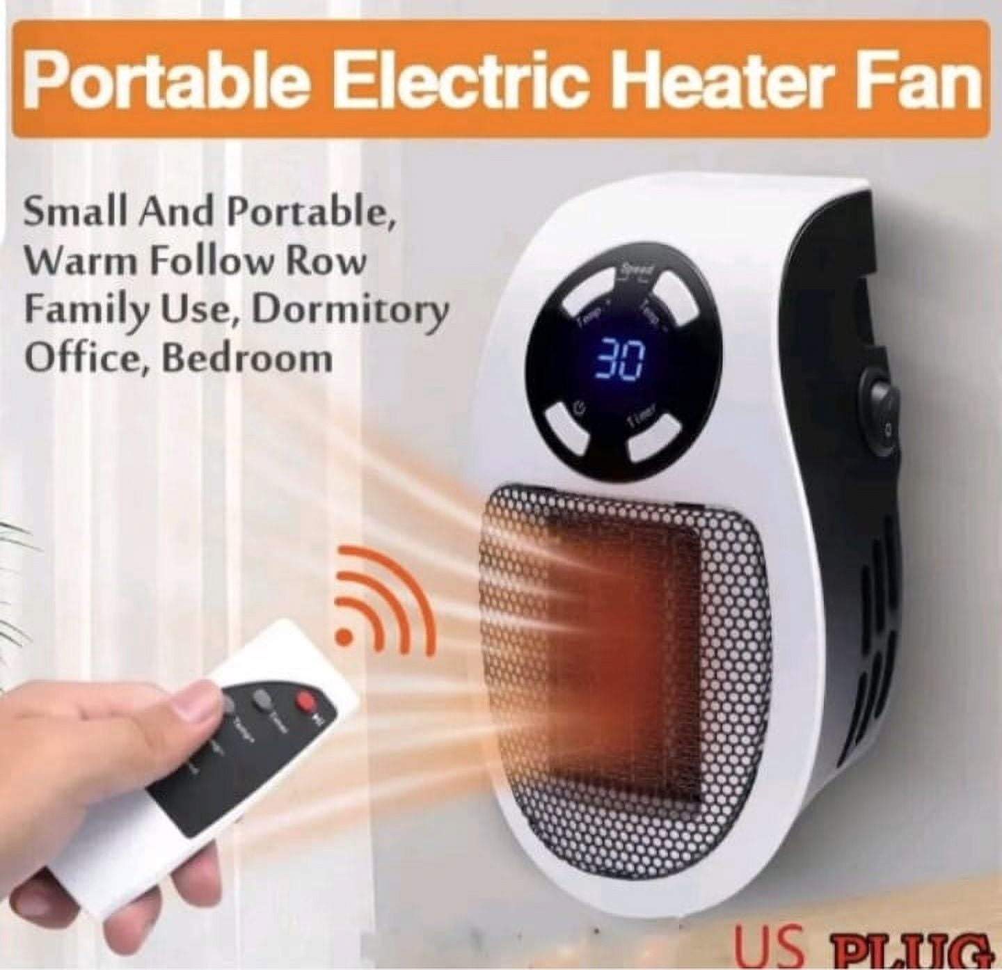 Yazoo Electric Wall Outlet Electric Heater with Adjustable Thermostat ...