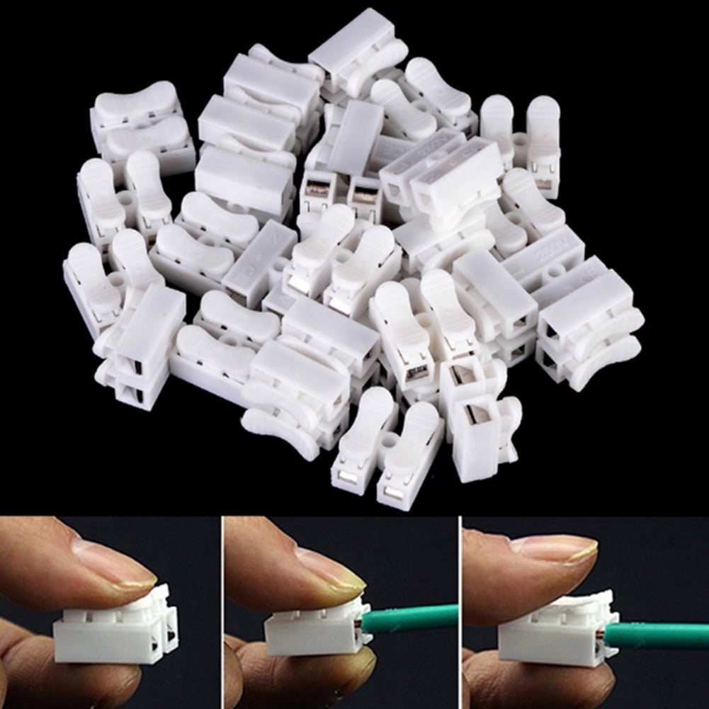 Ybeauty 100Pcs CH2 2Pin Self-Locking Quick Splice Wire Connector ...