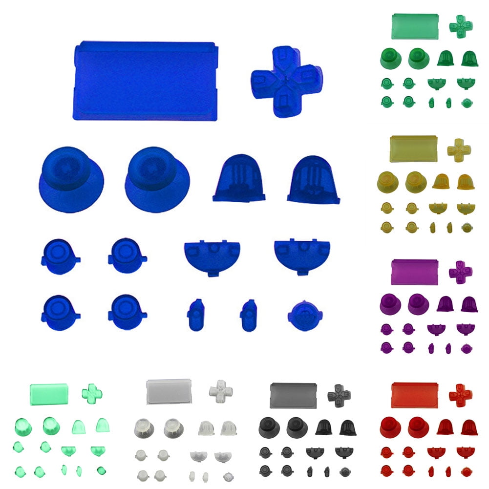 Ybeauty 15Pcs/Set Replacement Parts Solid Color Buttons Kit for PS4 ...