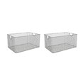Ybm Home Wire Mesh Open Bin Shelf Storage Basket Kitchen Pantry ...