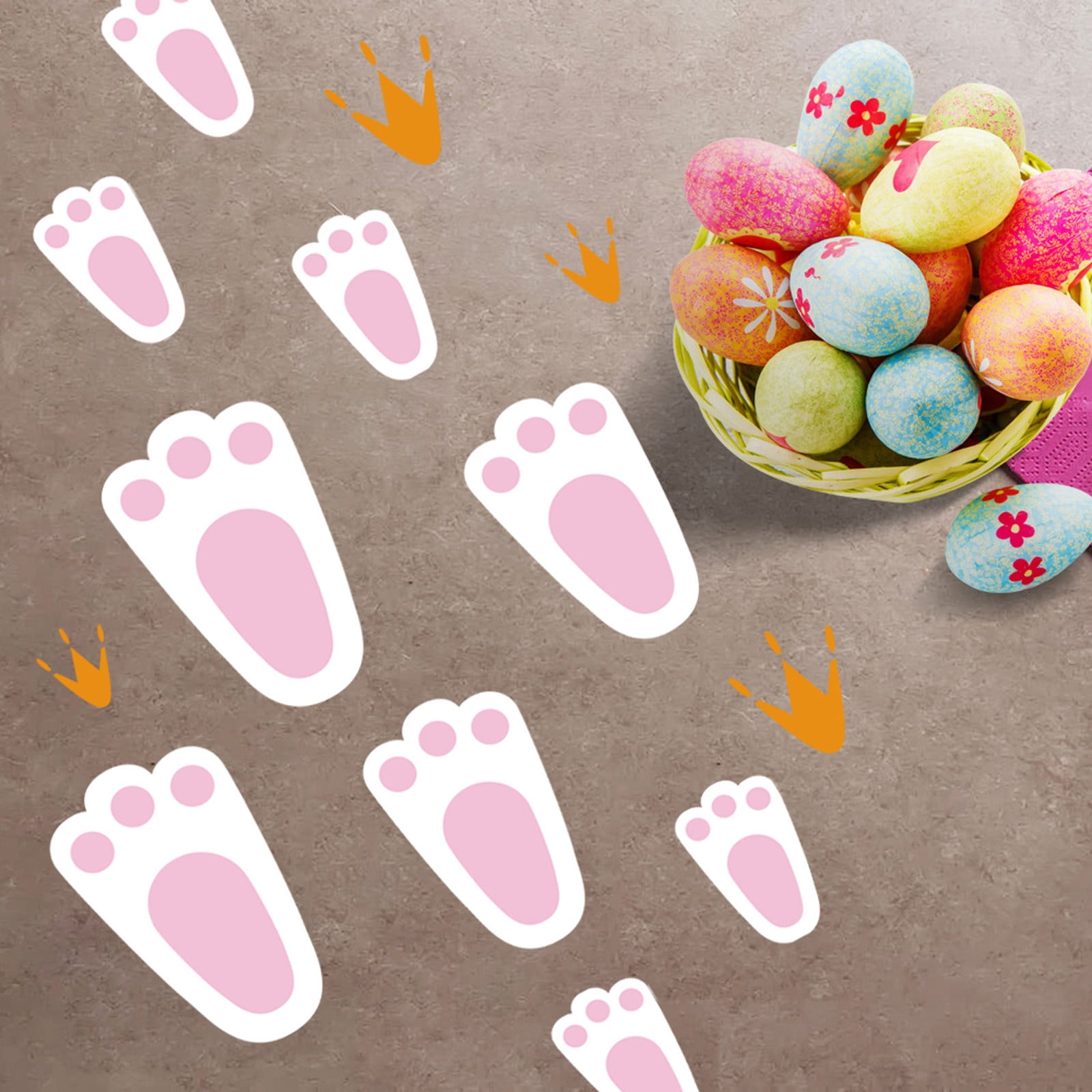 Ycandiee Bunny Paw Stickers,Removable Easter Bunny Paw Prints Rabbit ...
