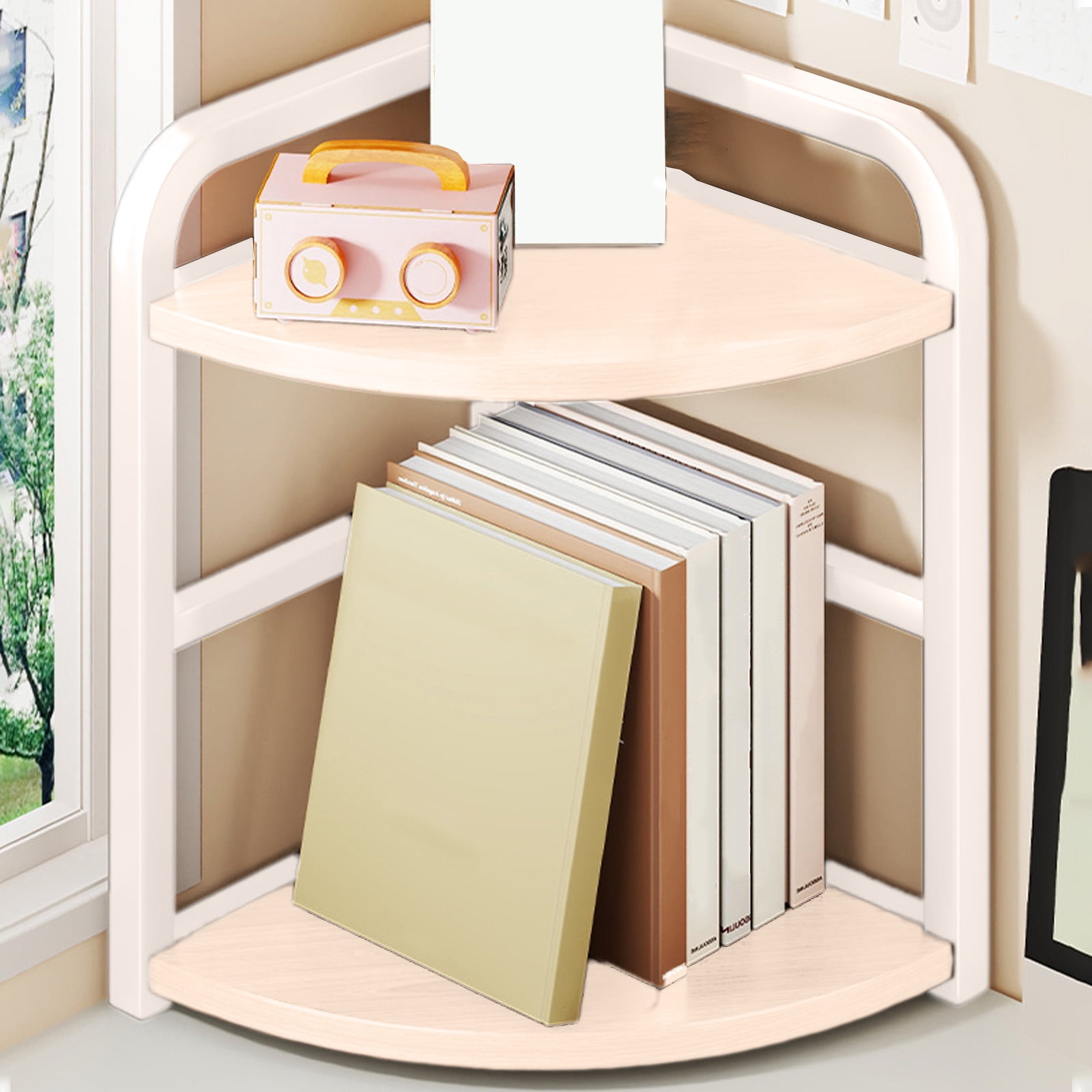 Ycandiee Corner Storage Shelf, Corner Shelf, Small Bookshelf, Multi ...