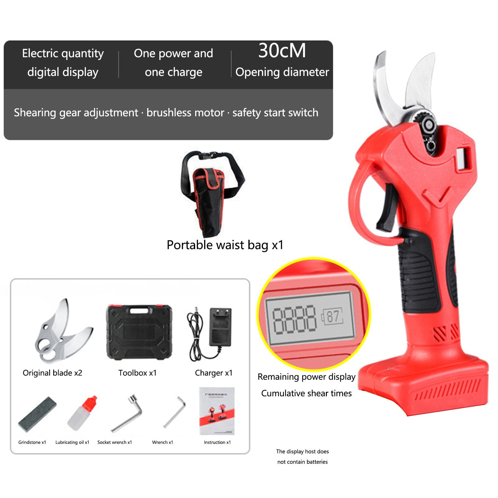 Ycandiee Electric Pruning Scissors Fruit Tree Pruning Scissors Electric ...