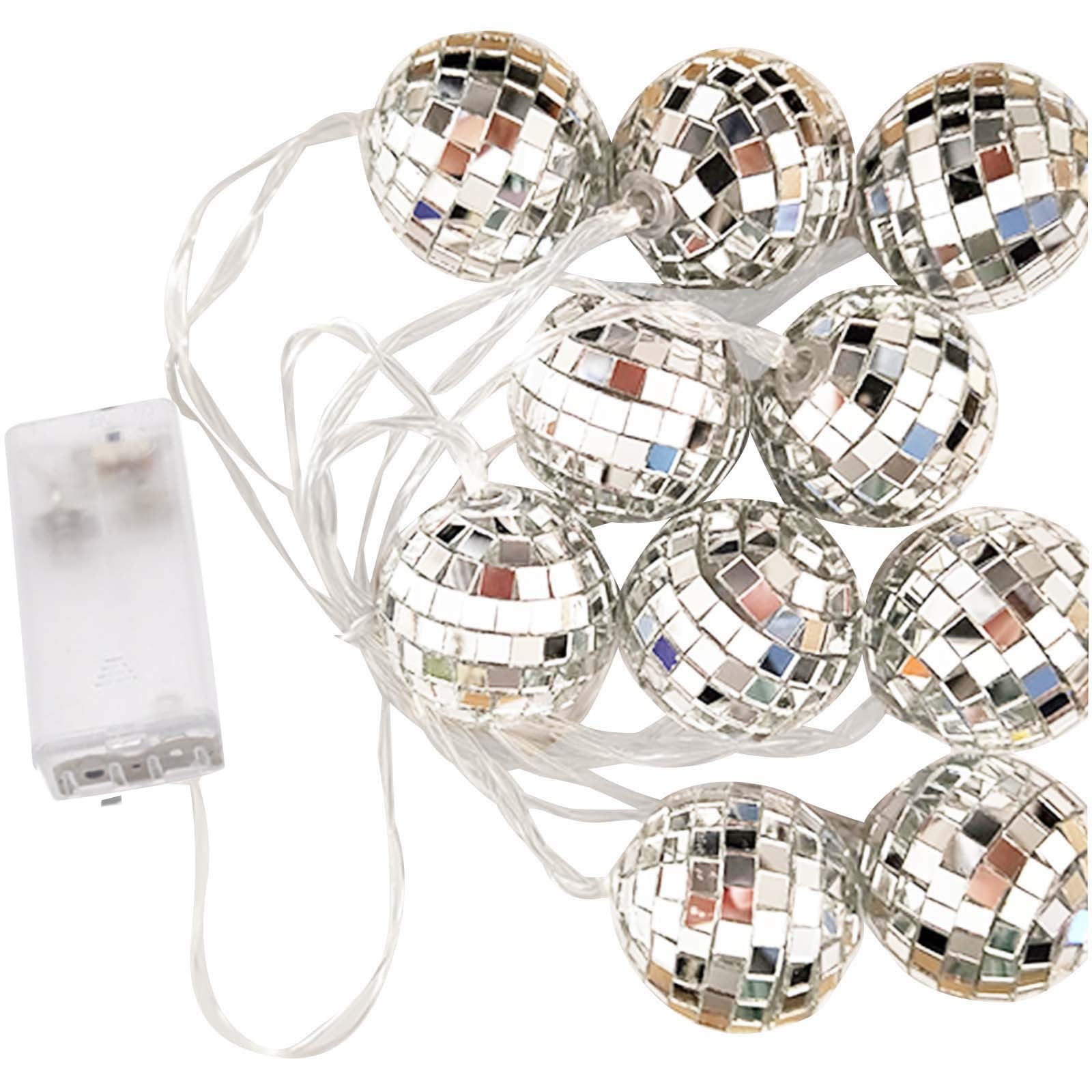 Ycandiee LED Ball String Light, Battery Powered Mirror Balls, Mini ...