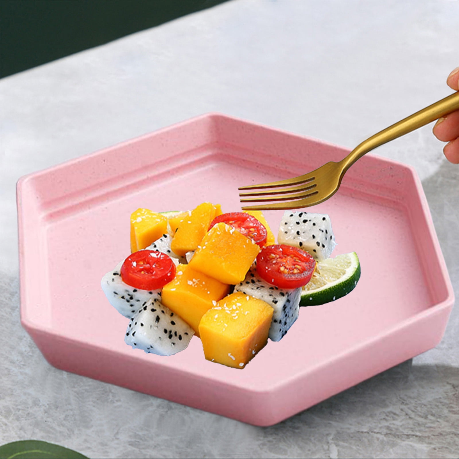 Ycandiee Mini Wheat Straw Plates, Reusable Dessert Plates, Plastic Side ...