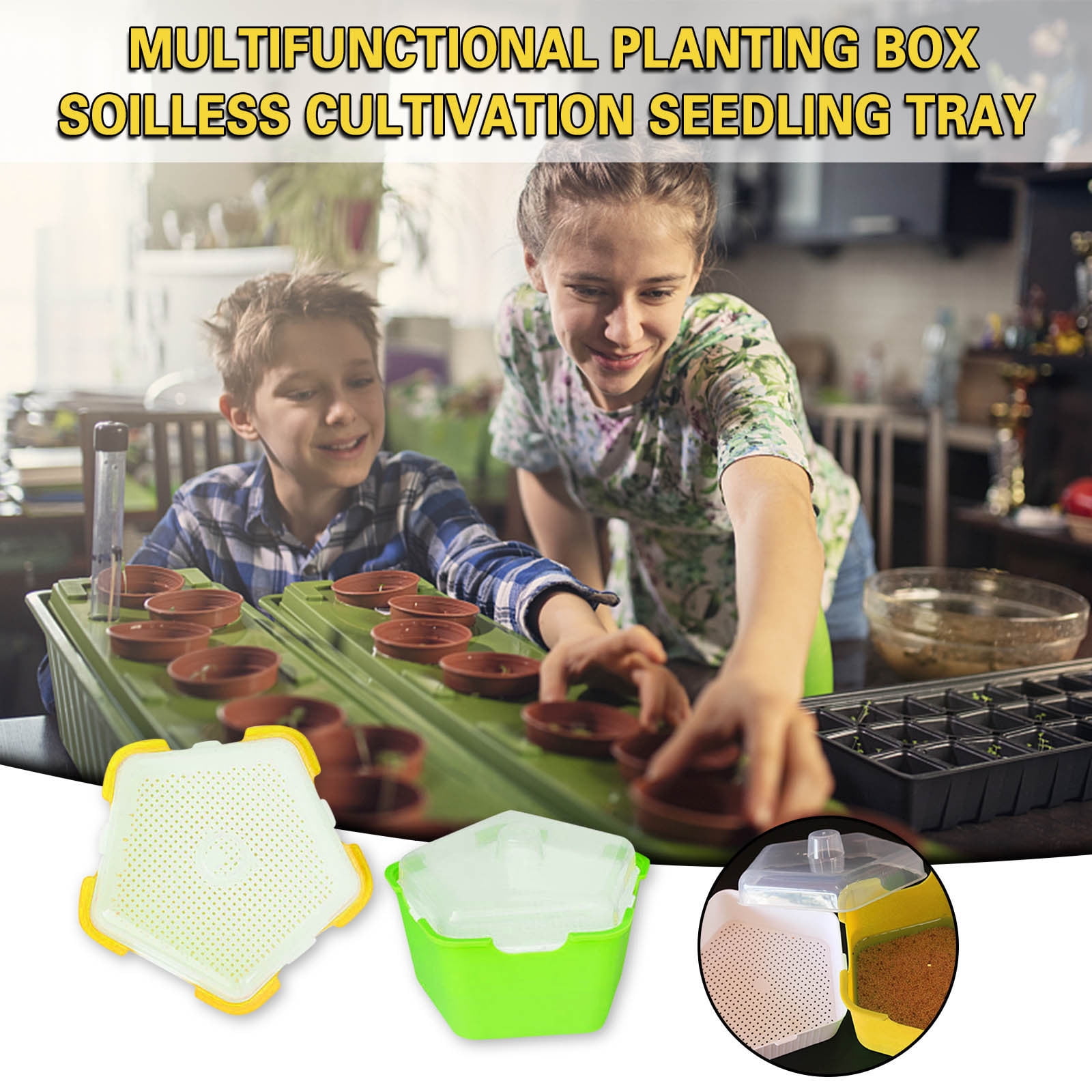 Ycandiee Seed Sprout Tray Growing Planter Sprout Box Permanent ...
