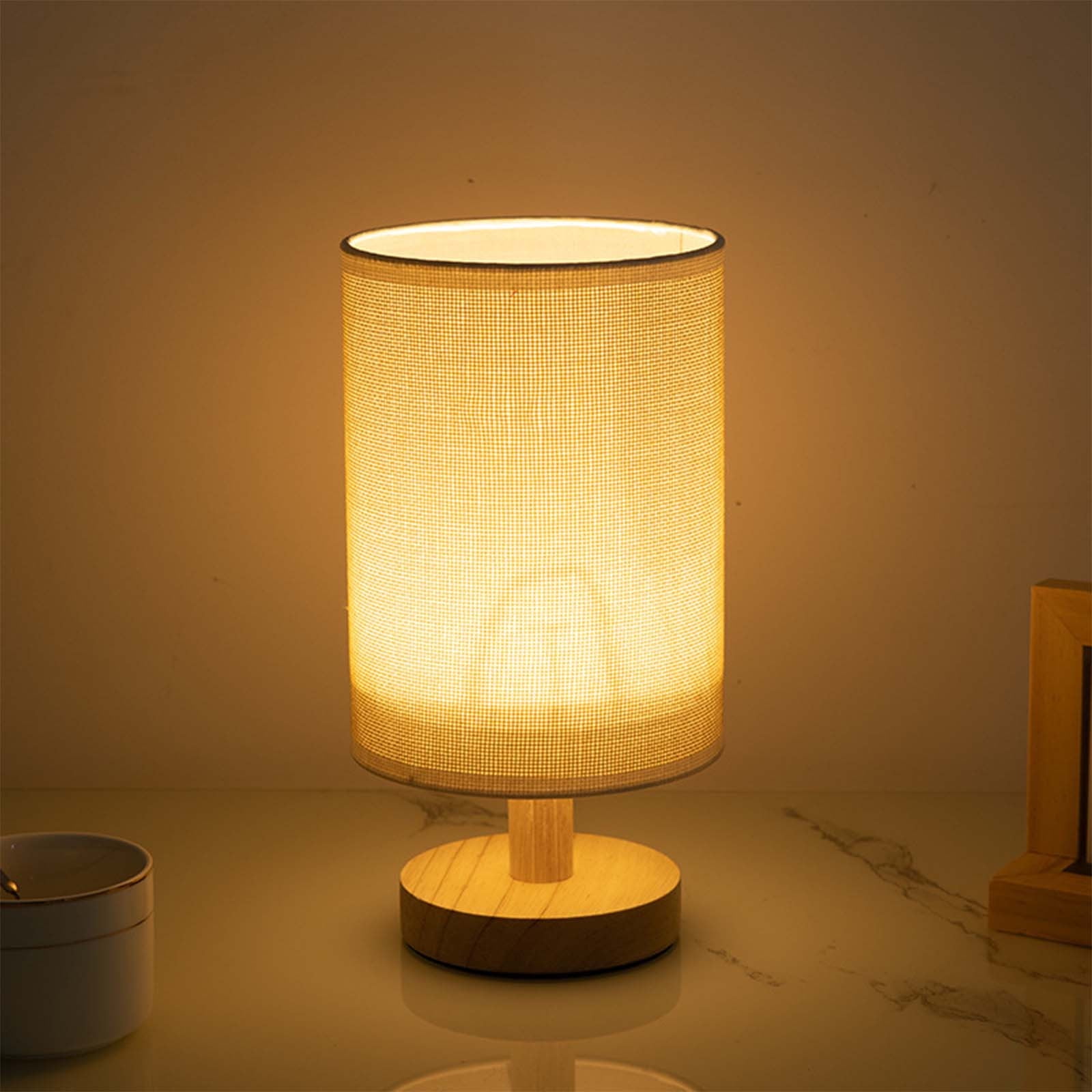 Ycandiee Small Table Lamp, Table Lamp for Bedroom, Mini Warm Nightstand ...