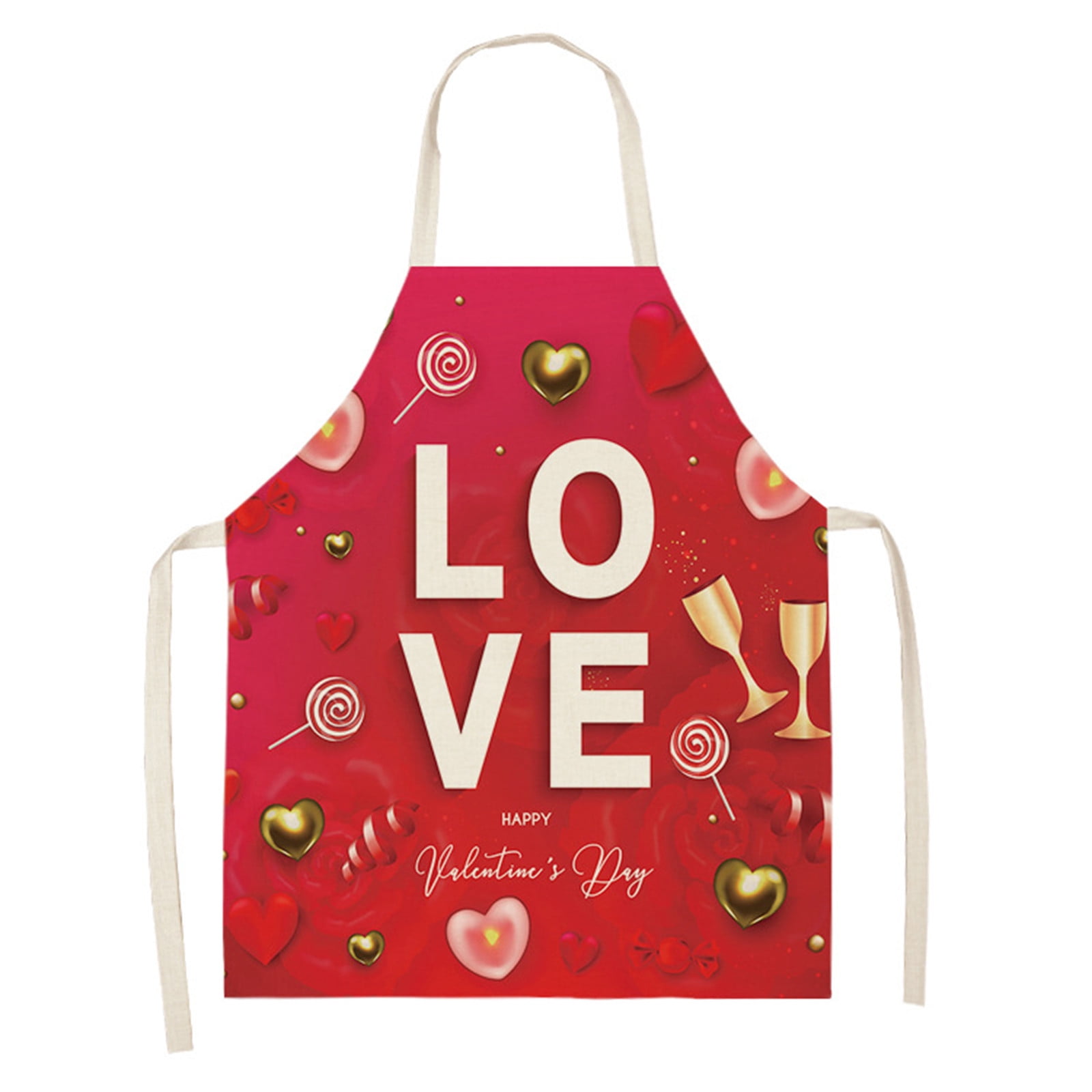 Ycandiee Valentines Day Apron, Couple Aprons,Lovely Heart Apron, Cute ...