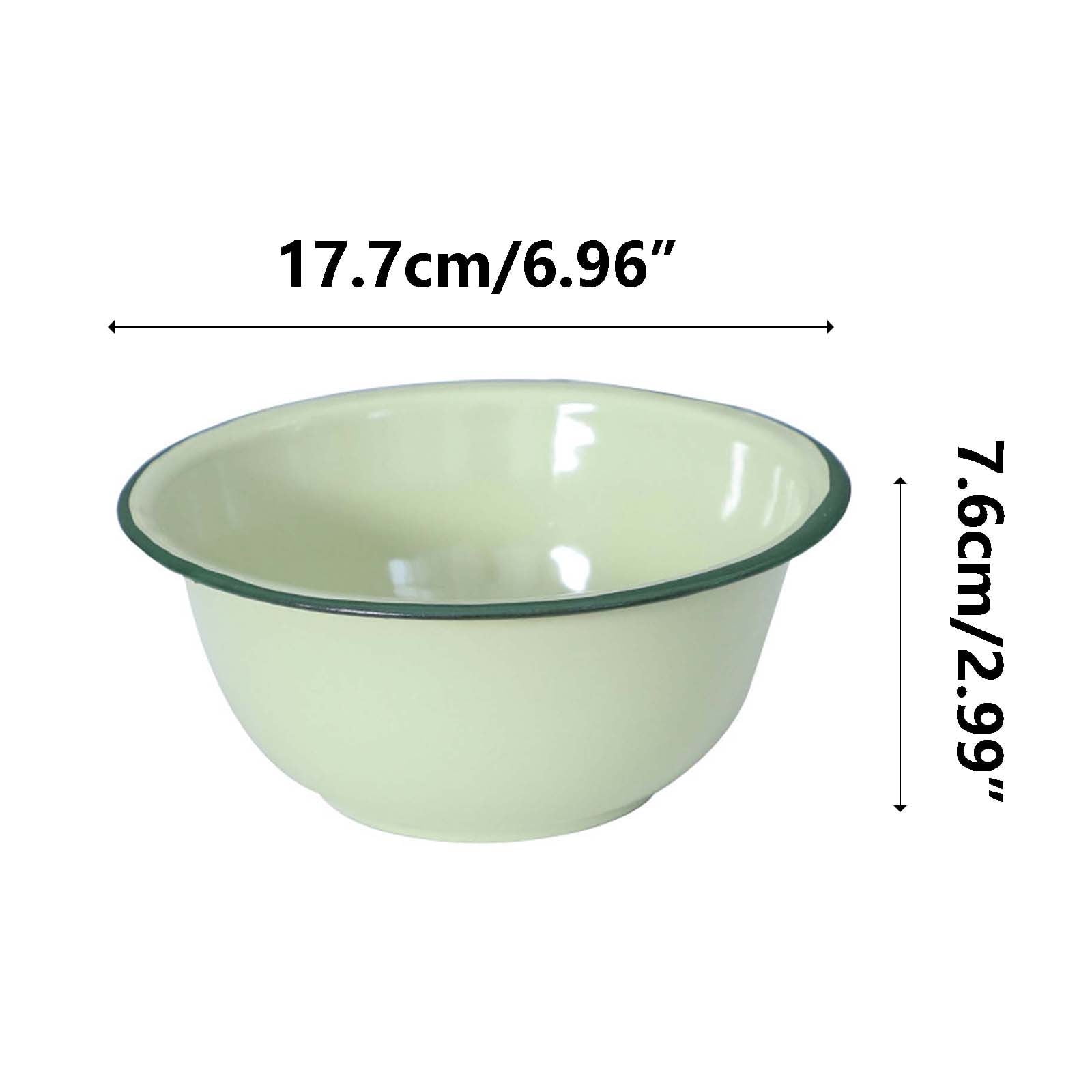 Ycolew Enamelware Basin Set Mixing Bowl for Kitchen Round Salad Serving ...