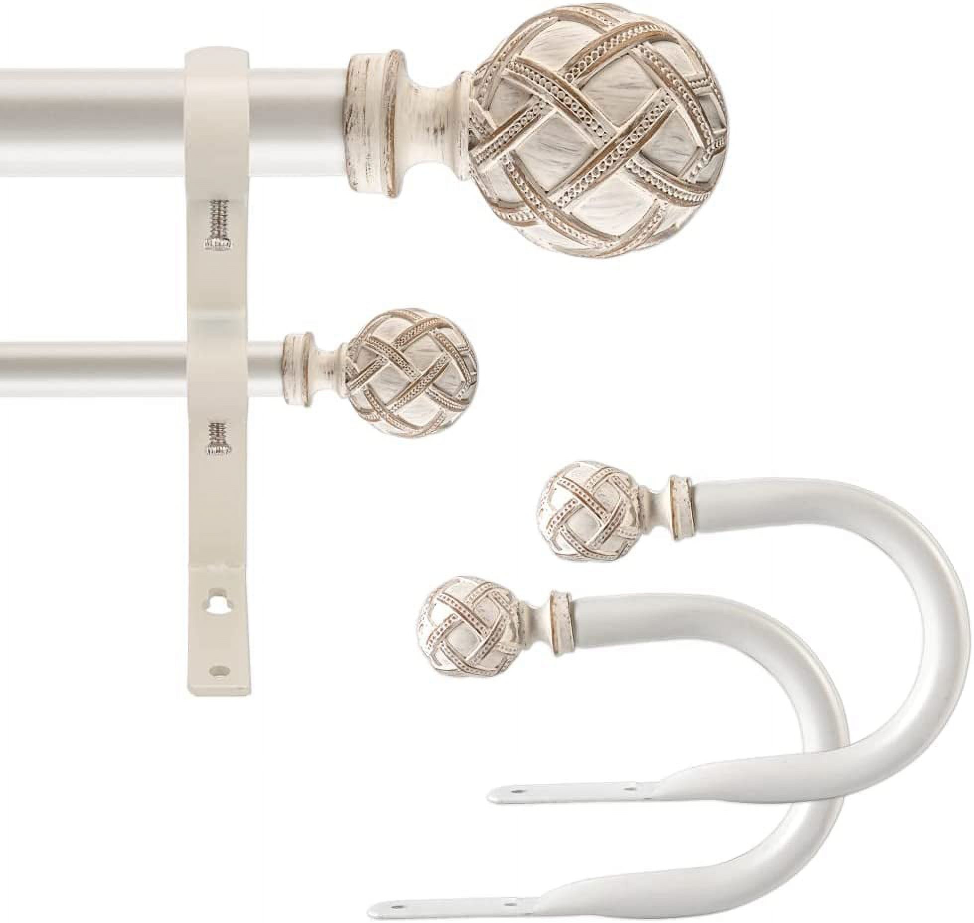 BalsaCircle 42-126-Inch long Adjustable Metal Curtain Rod Set with ...