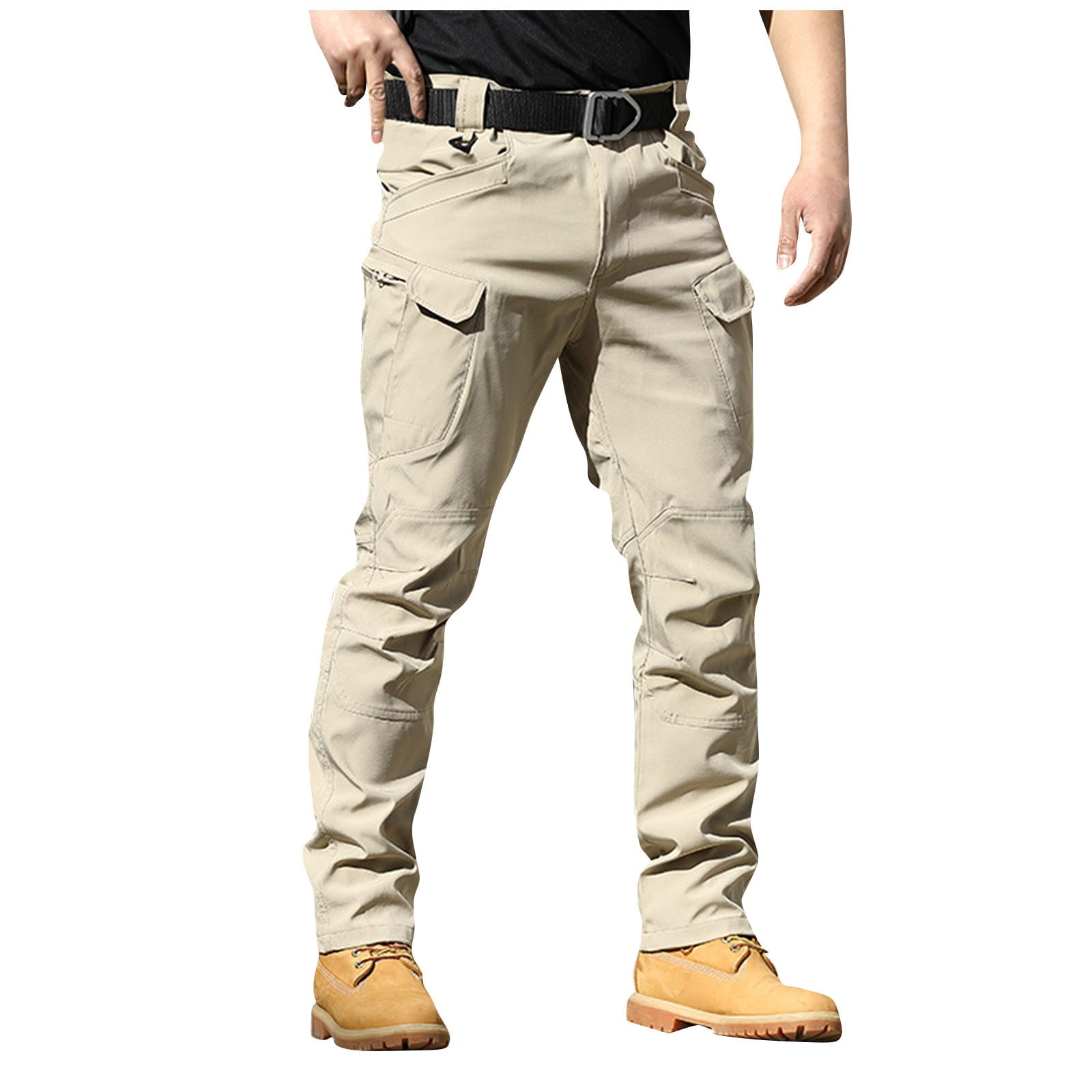 Ydkzymd Khaki Mens Fleece Cargo Pants XXL with Pockets Mens Cargo Khaki ...