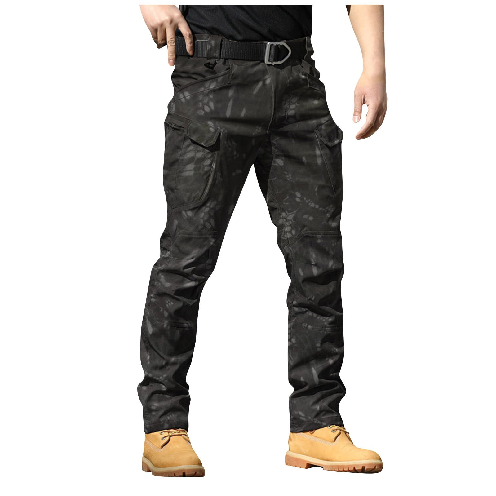 Ydkzymd Snake Pattern Mens Cargo Pants Stretch L Work Mens Gray Camo ...
