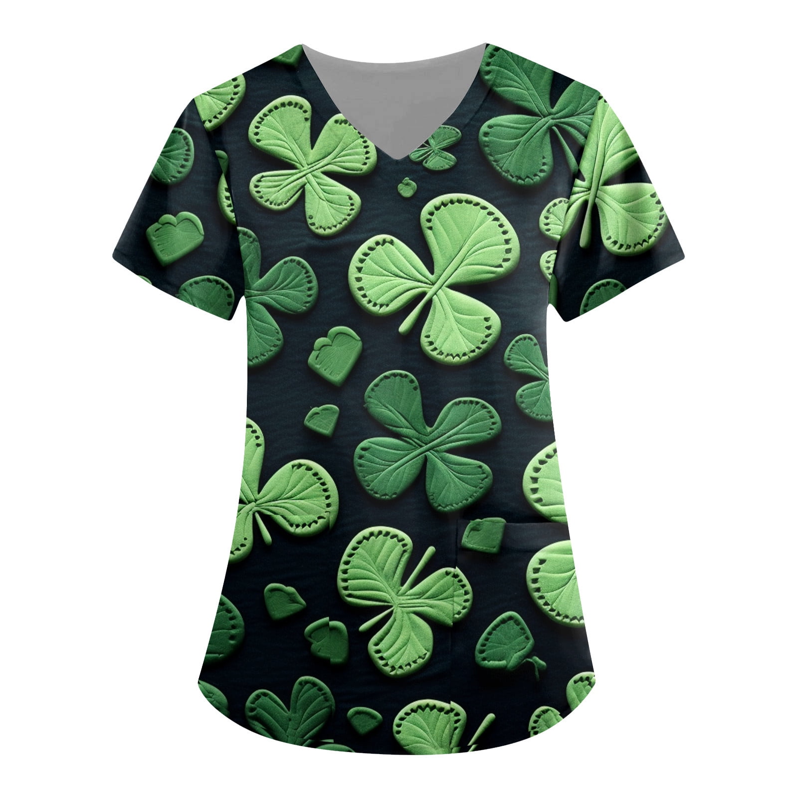 Ydkzymd Women Scrub Set In Chocolate St Patricks Day Green Scrubs Tops ...