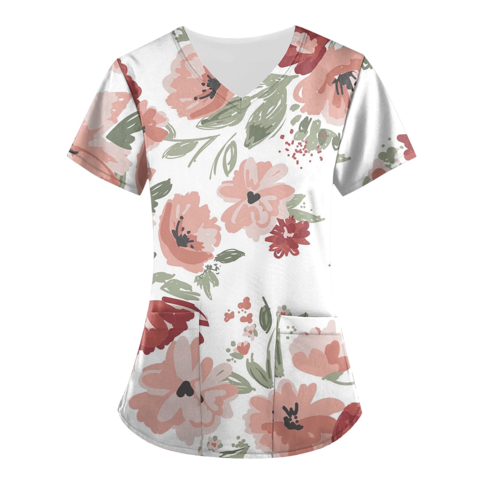 Ydkzymd Women's Nursing Scrubs Shoes 2XL with Pocket Womens Scrub Sets ...