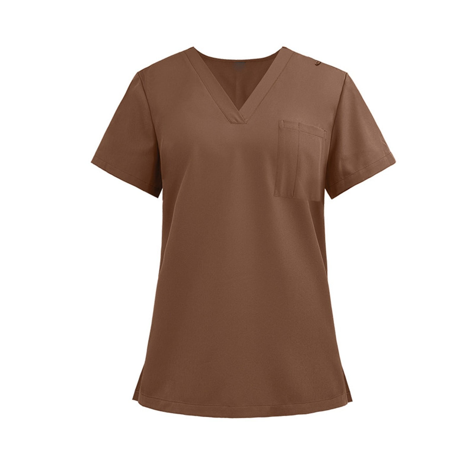 Ydkzymd Womens Fitted Scrub Tops Short Sleeve V-Neck Nursing Uniforms ...