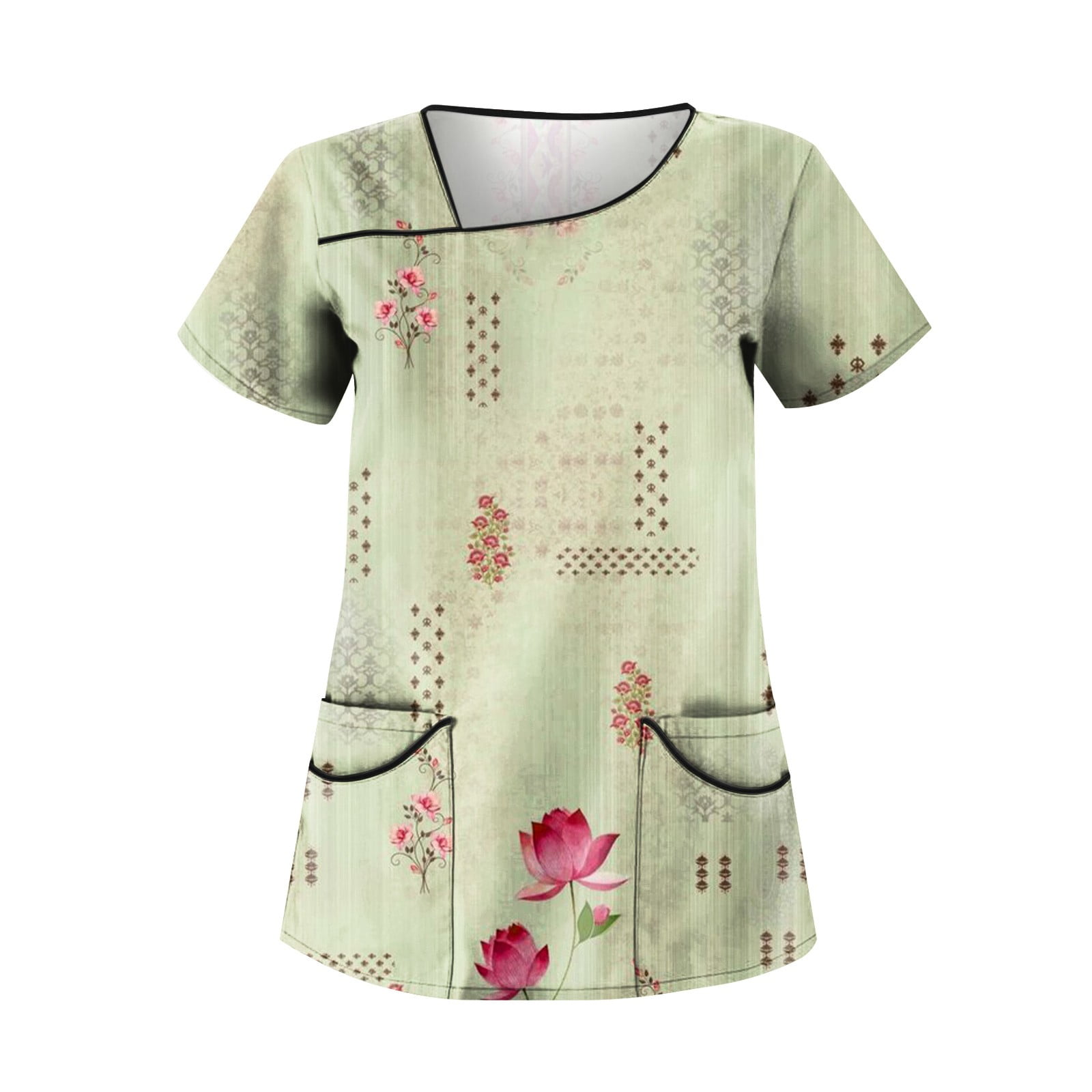 Ydkzymd Womens Scrub Bottoms Tall Mint Green with Pocket Holiday Scrubs ...