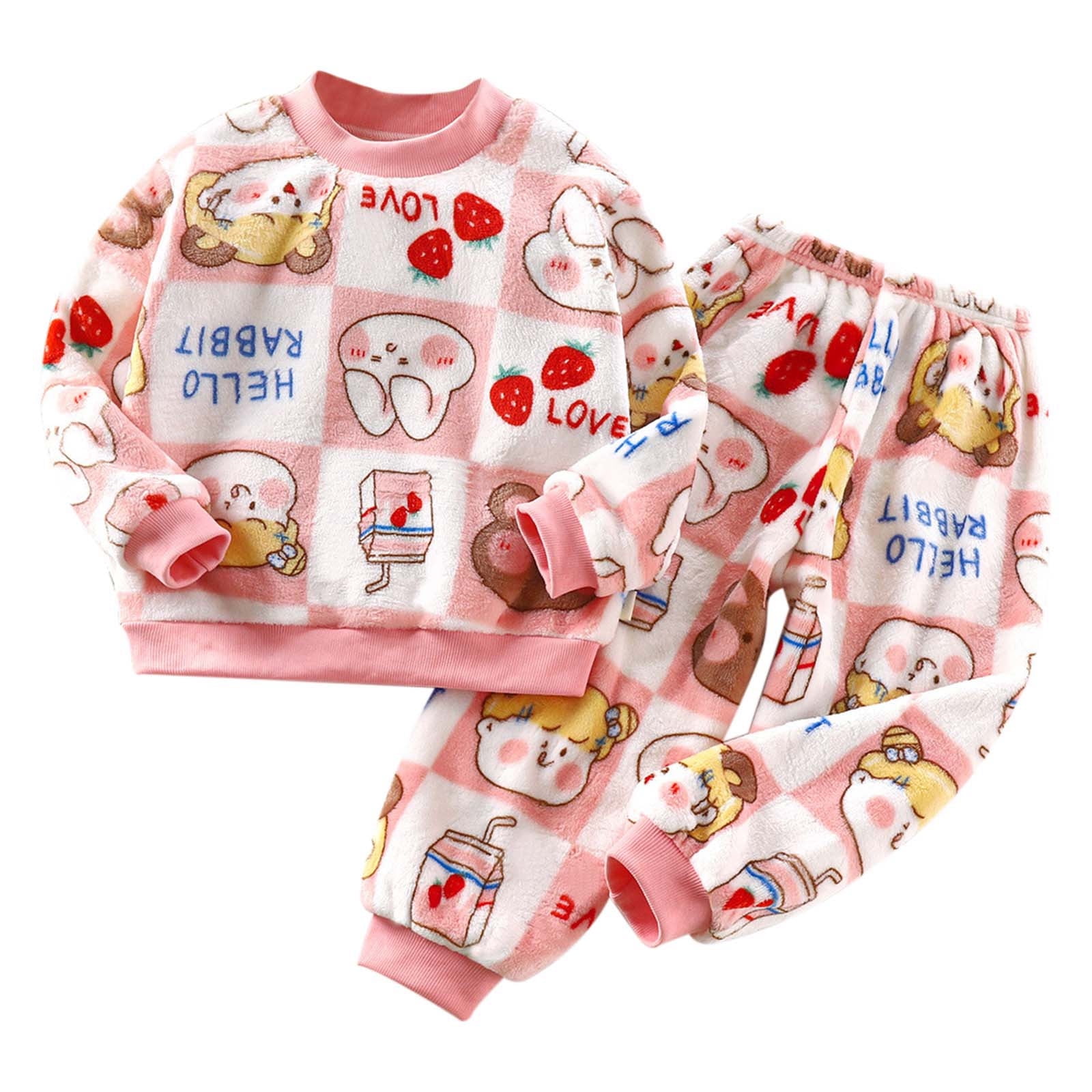 Ydojg Baby Kids Clothes Cartoon Thin Pajamas Set Long Sleeve Tops With ...