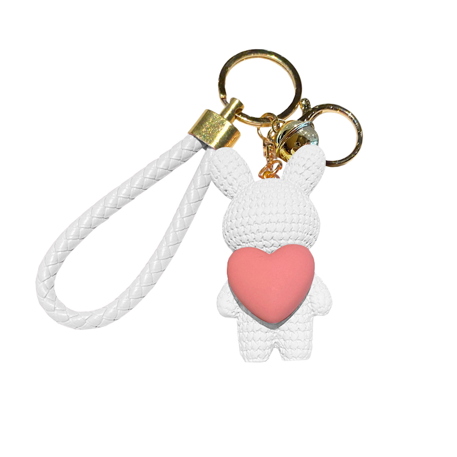 Ydojg Creative Resin Love Heart Rabbit Keychain Cute Delicate Couple ...