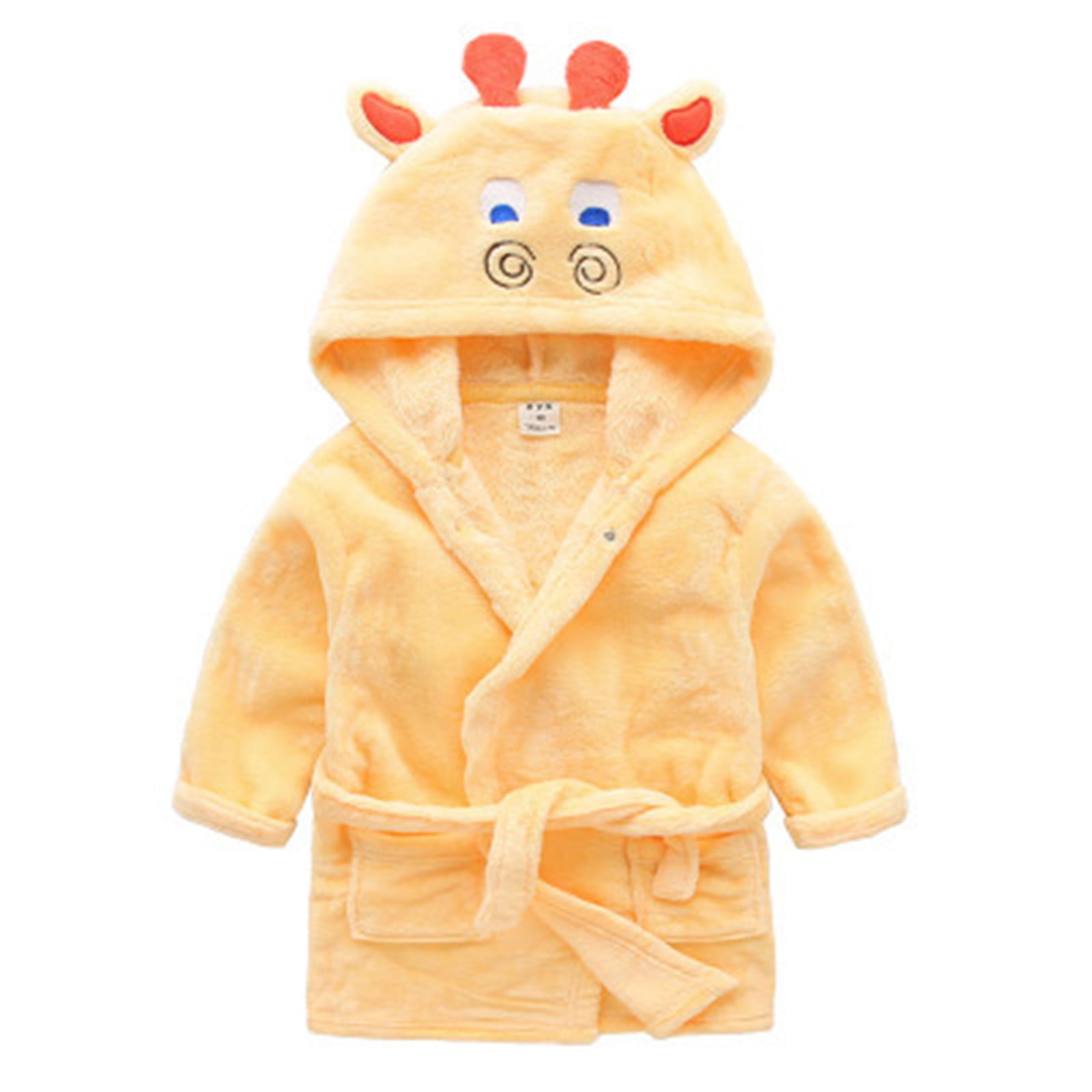 Ydojg Cute Bathrobe For Toddler Girls Baby Unisex Animal Face Hooded ...