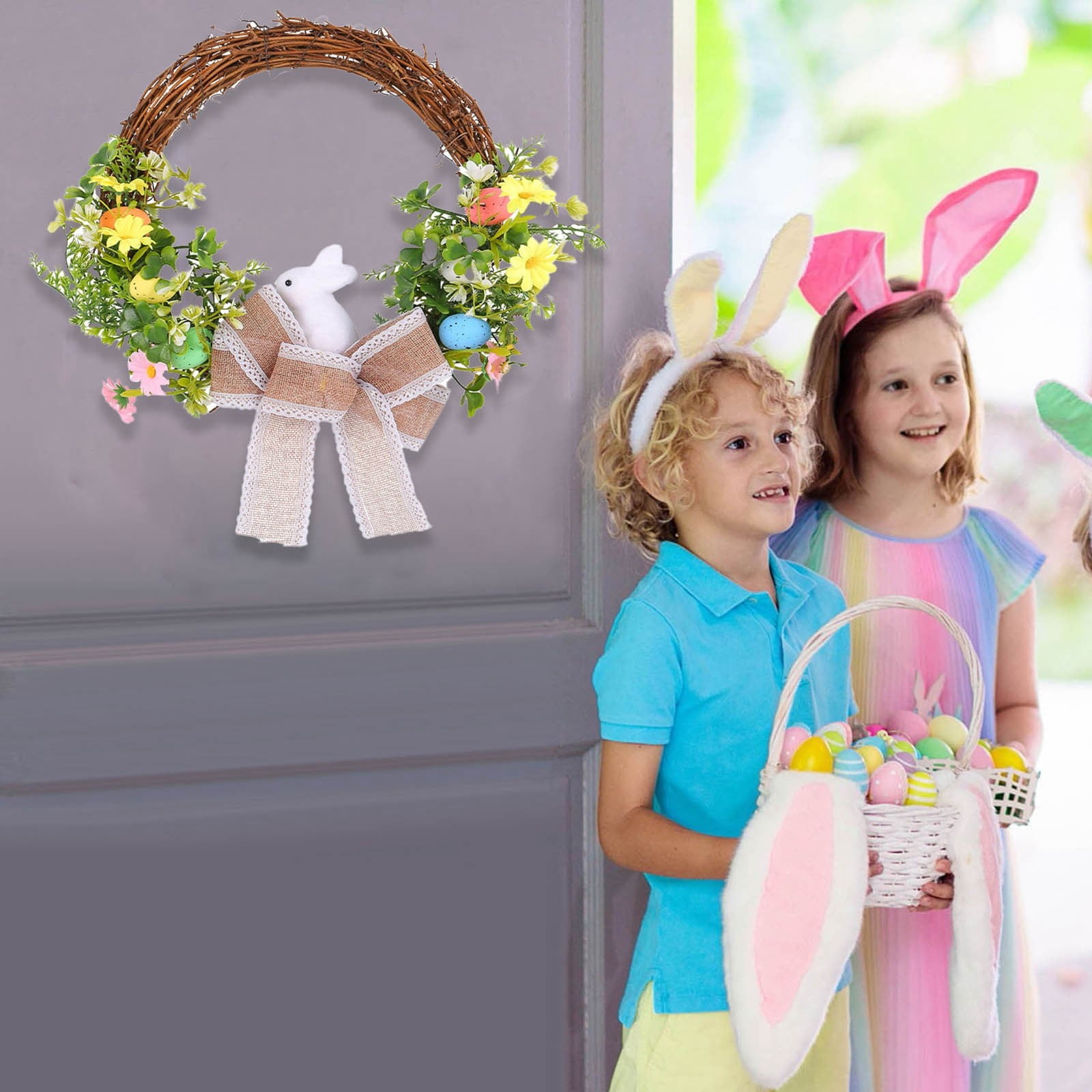Ydojg Foam Egg Door Hanging Home Decor Photography Bow Hanging Easter ...