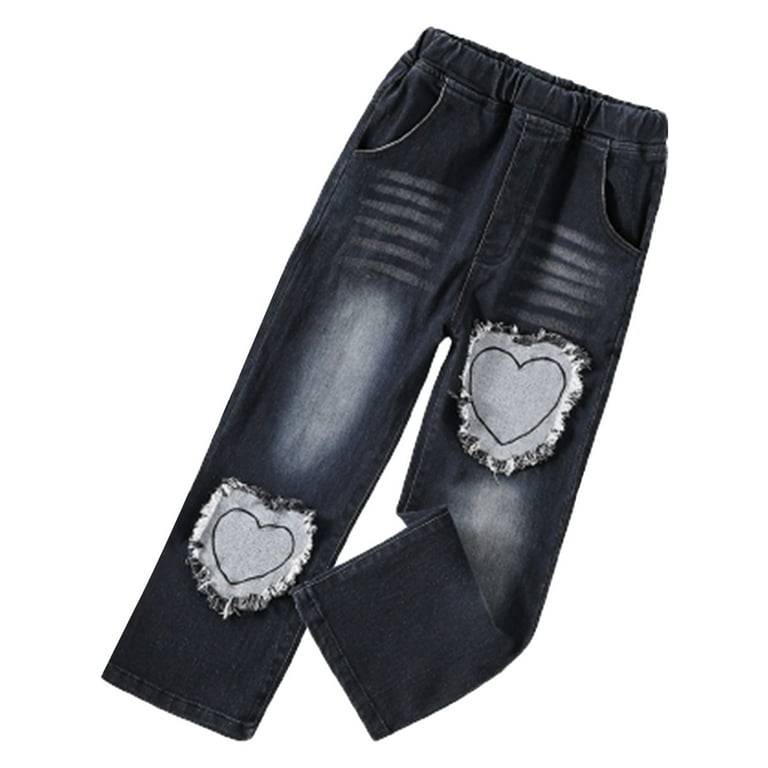 Ydojg Girls Casual Denim Pants High Waist Jeans Wasit Wide Ydojg Girls Casual Denim Pants High Waist Jeans Wasit Wide