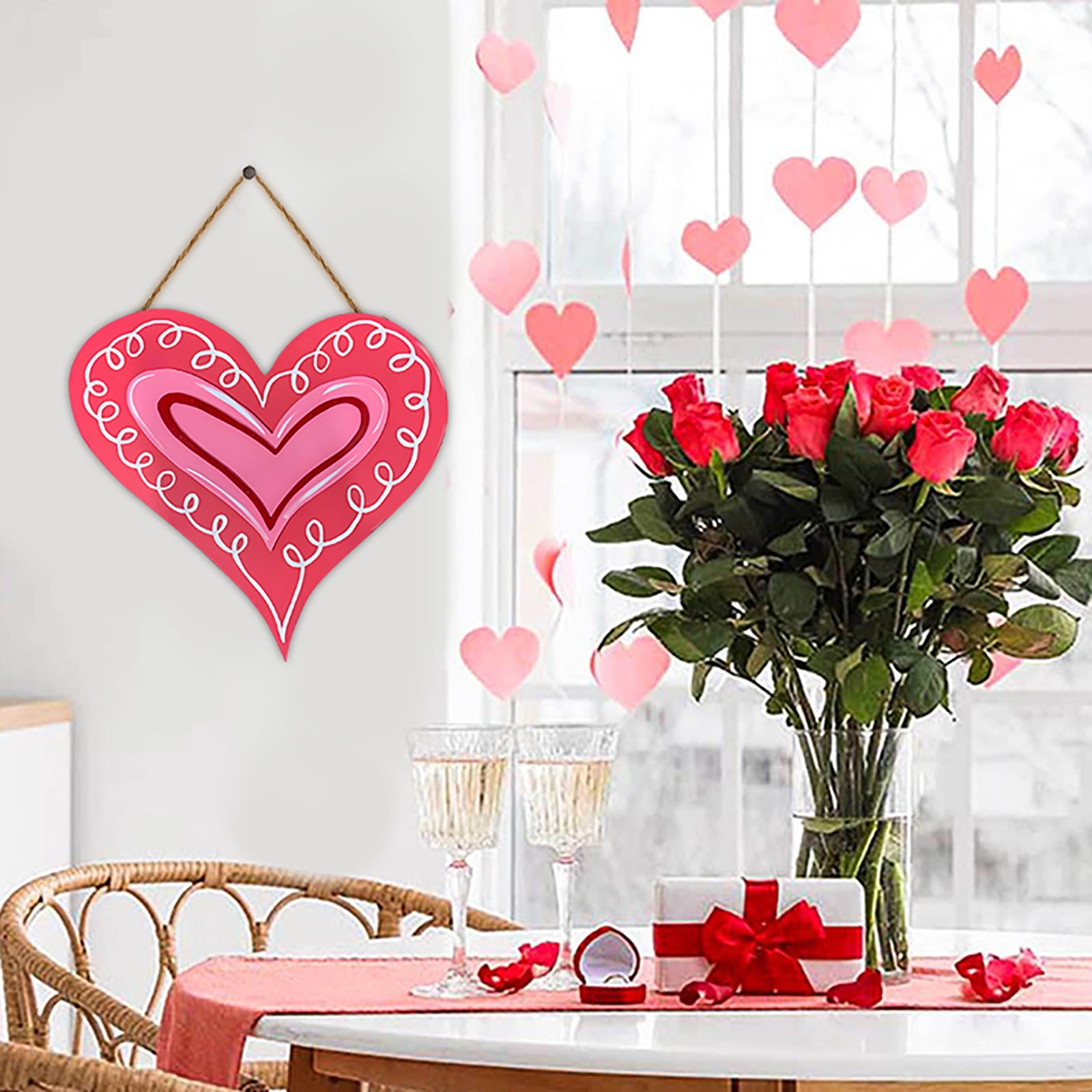 Ydojg Make Hearts Flutter With A Pink Heart Shaped Wooden Plaque ...