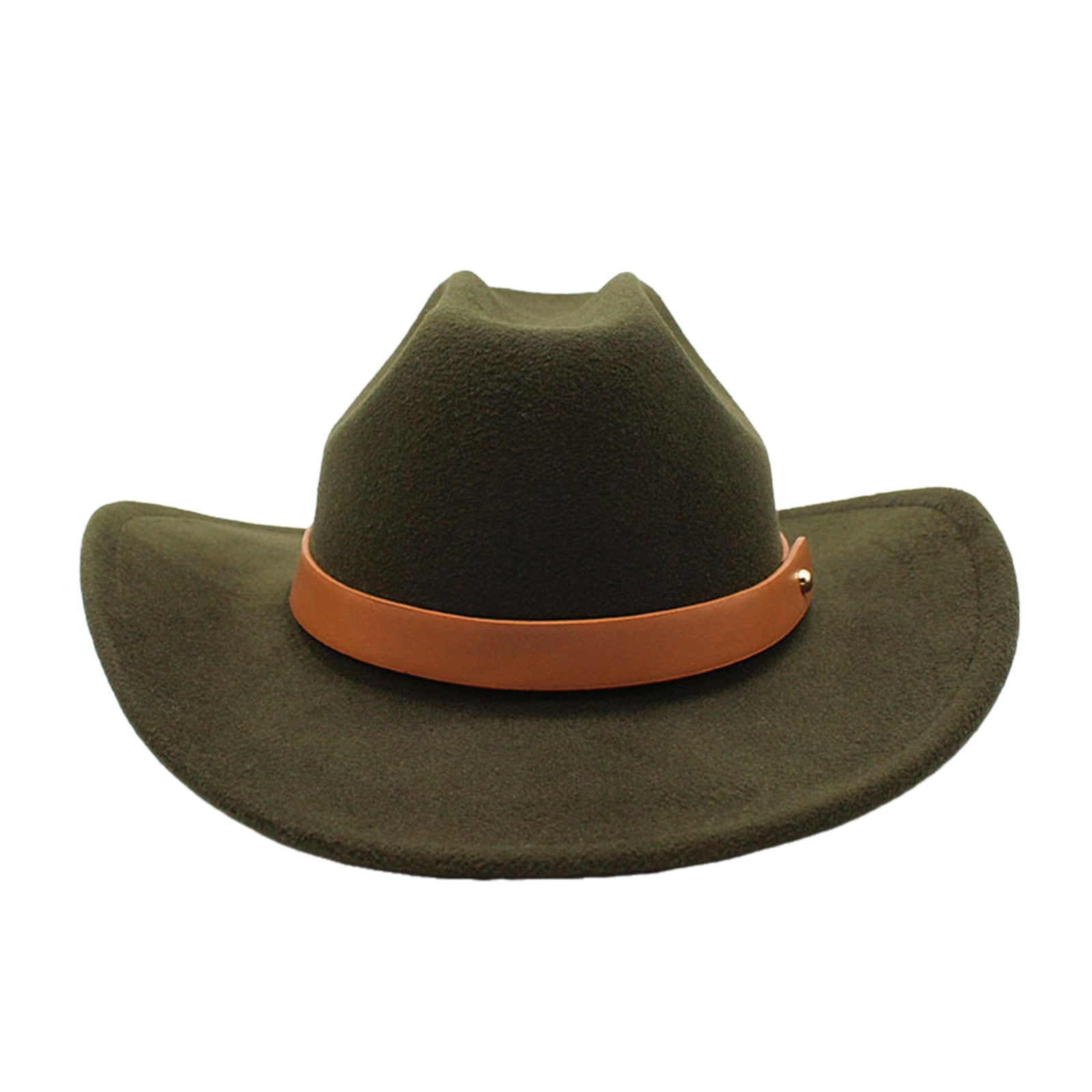 Mrzhqd New Straight Cowboy Hat British Style Fedora Flat Top Black Top ...