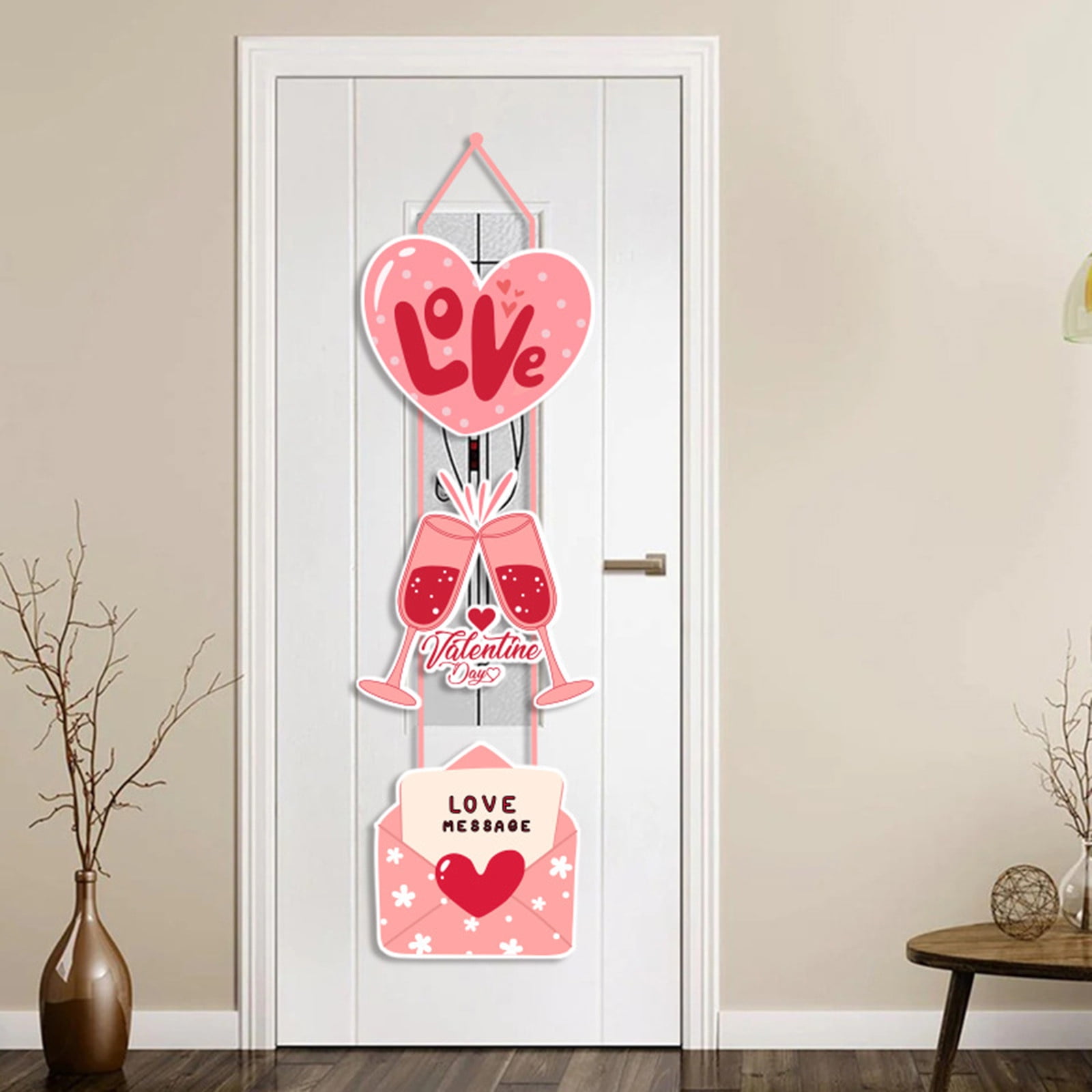Ydojg Paper Valentine Day Themed Pink Love Hanging Party Decoration ...