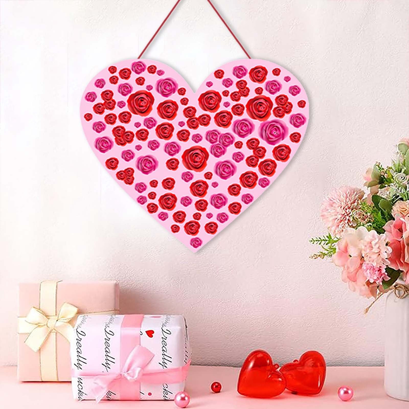 Ydojg Round Wooden Door Sign Doors Decoration Adorable Valentine'S Day ...
