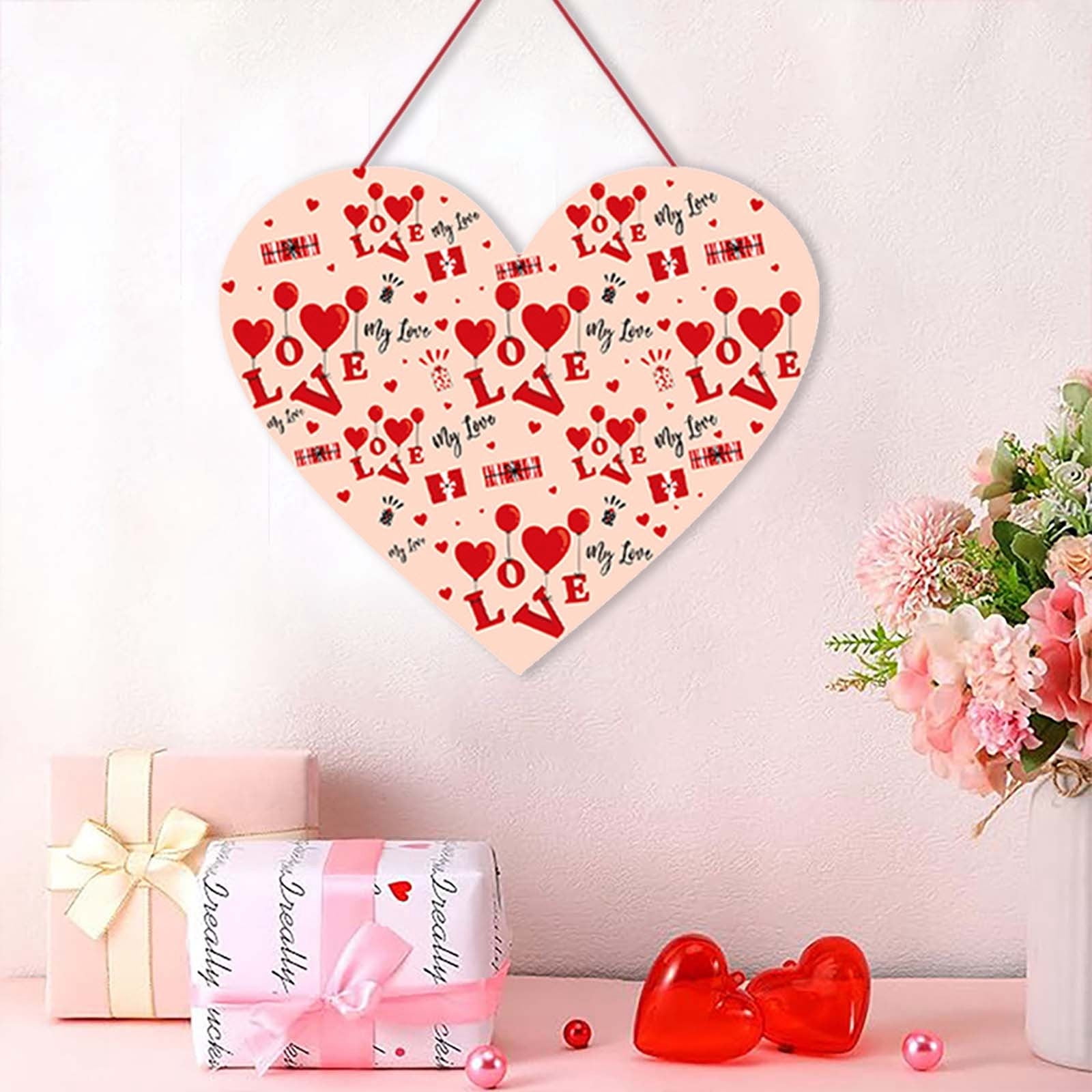 Ydojg Round Wooden Door Sign Doors Decoration Adorable Valentine'S Day ...