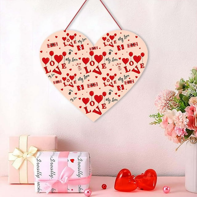 Ydojg Round Wooden Door Sign Doors Decoration Adorable Valentine'S Day ...