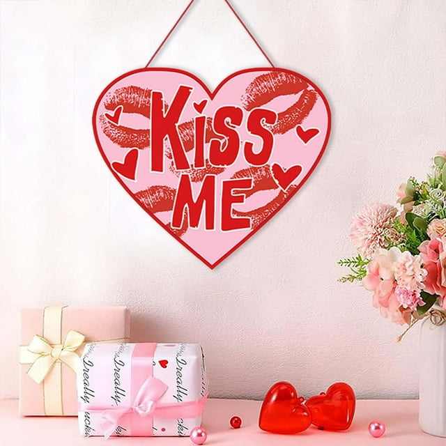 Ydojg Round Wooden Door Sign Doors Decoration Adorable Valentine'S Day ...